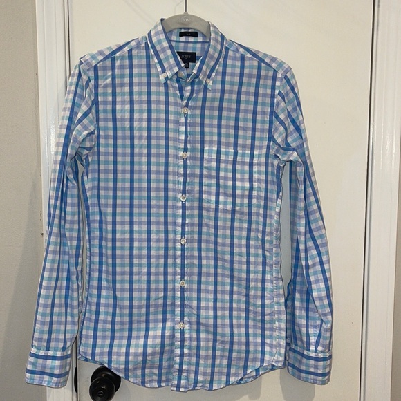 J. Crew | Shirts | Mens J Crew Different Shades Of Blue Plaid Button Down | Poshmark